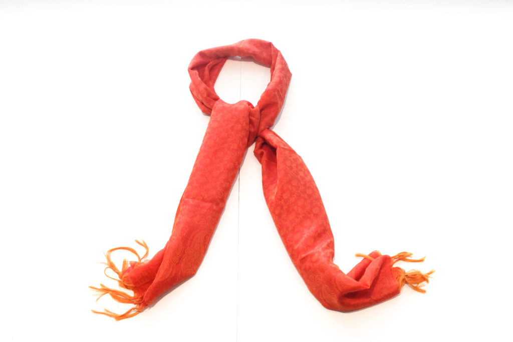 Elegant Red Print Silk Feel Scarf - NK Accessories